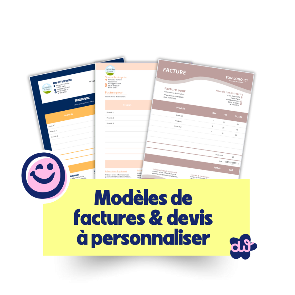 Modèles de factures & devis à personnaliser.